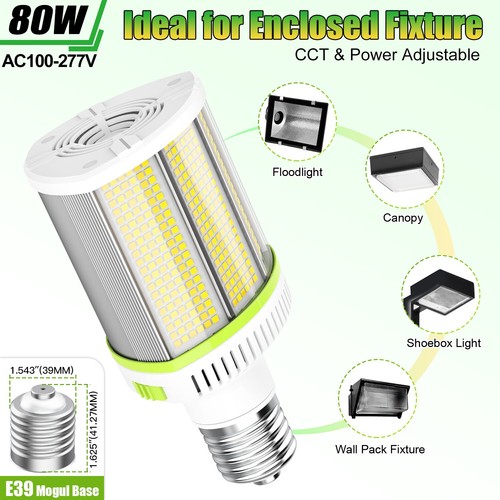 Rotatable 80 Watt LED Corn Light Bulb Commercial Shoebox Retrofit Corn ...