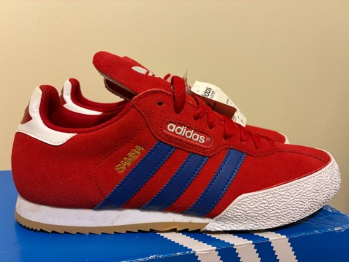 ADIDAS SAMBA RED SUEDE BLUE STRIPES UK 8 NEW IN BOX WITH TAGS | eBay UK