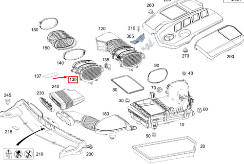 MB E C238 CLEAN AIR LINE HOT FILM AIR FLOW SENSOR A6549053100 NO DUTY ...