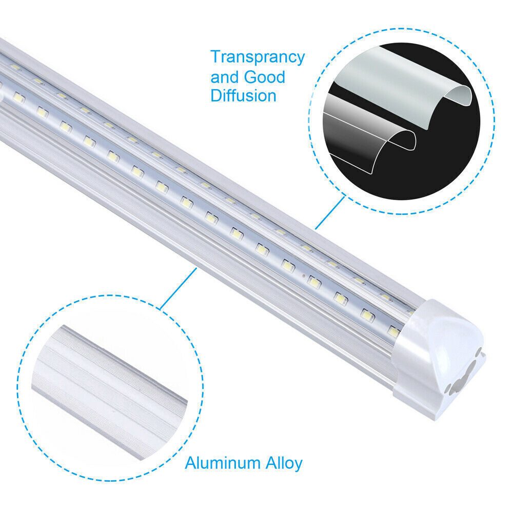 8 Foot Led Shop Light T8 Integrated 72W 8FT Led Tube Light Garage ...