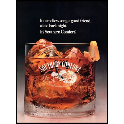 1991 Southern Comfort Whiskey Vintage Print Ad Old Fashioned Glass Wall ...