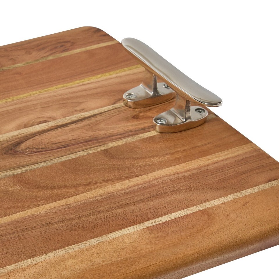 Nautical Wood Charcuterie Board Cheese Tray Boat Cleat Handles Beach ...