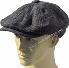 Peaky Blinders Tweed Newsboy Hat herringbone Gatsby Cap Flat 8 Panel ...