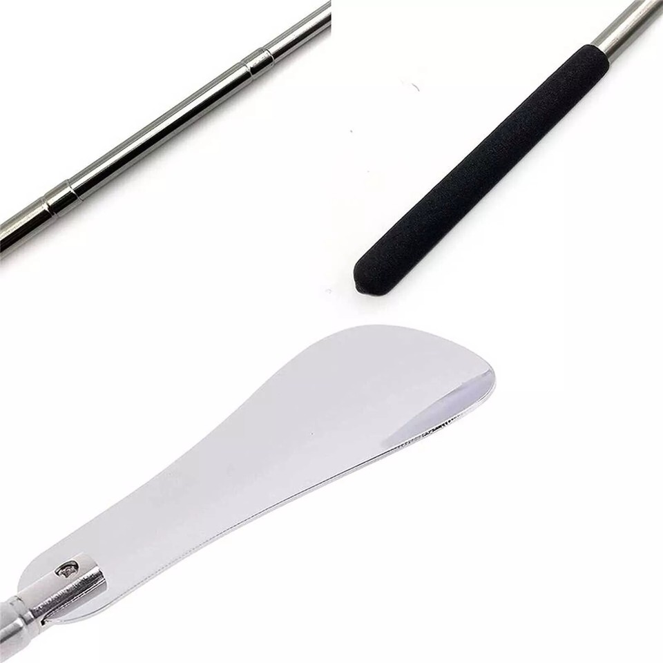 Extra Long Handle Shoe Horn Stainless Steel 25" Handled Metal Shoehorn ...