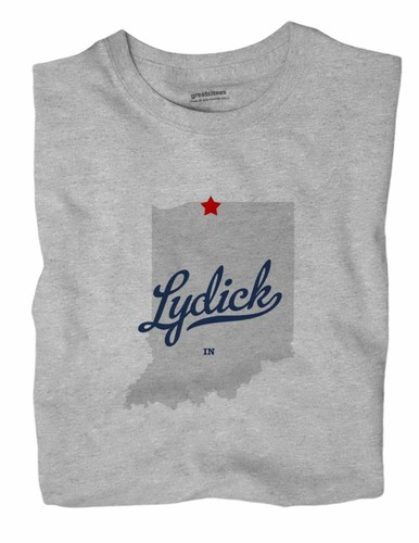 Lydick Indiana IN T-Shirt MAP | eBay