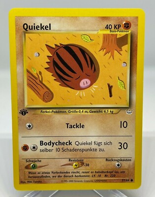 Swinub Quiekel 1st Edition German Vintage Pokémon 57/64 Neo Revelation ...