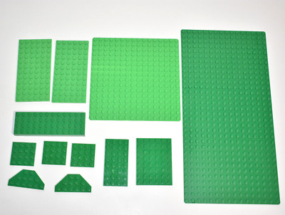 Lego Green Base Plates Lot 12 pc Vintage Rounded Corners 16x32 16x16 ...