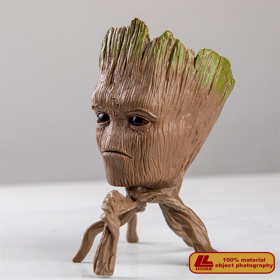 Anime movie Groot Head plant pot pen container Figure Toy Gift Desk ...