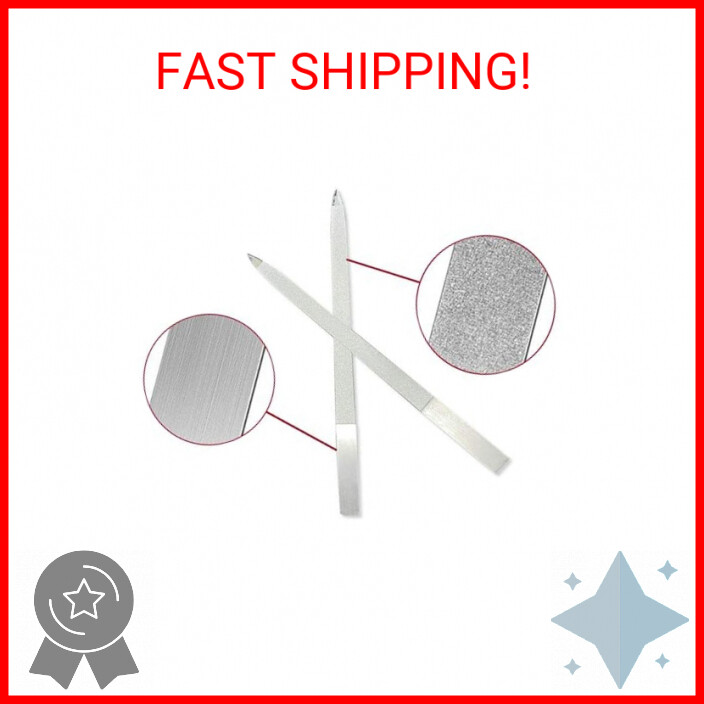 2 PCS Diamond Nail File Double Sided Metal Fingernail Manicure Files ...