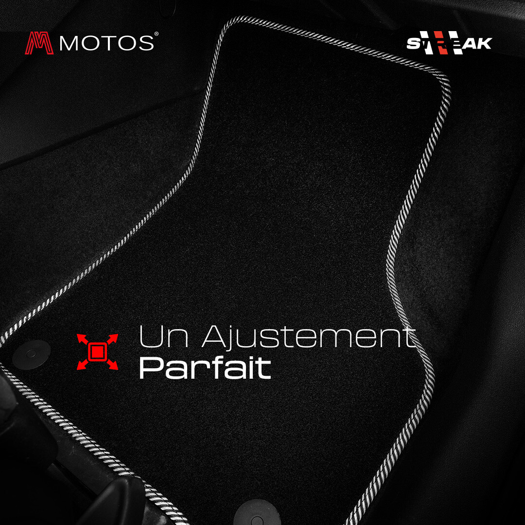 Tapis Sol Velour STREAK Noir auto compatible Citroen C5 I phase 2 2004-2008