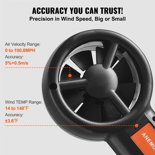 Digital Handheld Anemometer Wind Meter with Display for Sailing HVAC | eBay