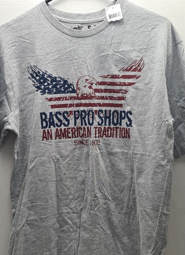 Bass Pro Shops Fishing Equipment Logo Mens Gray T-Shirts Size S NWT USA ...