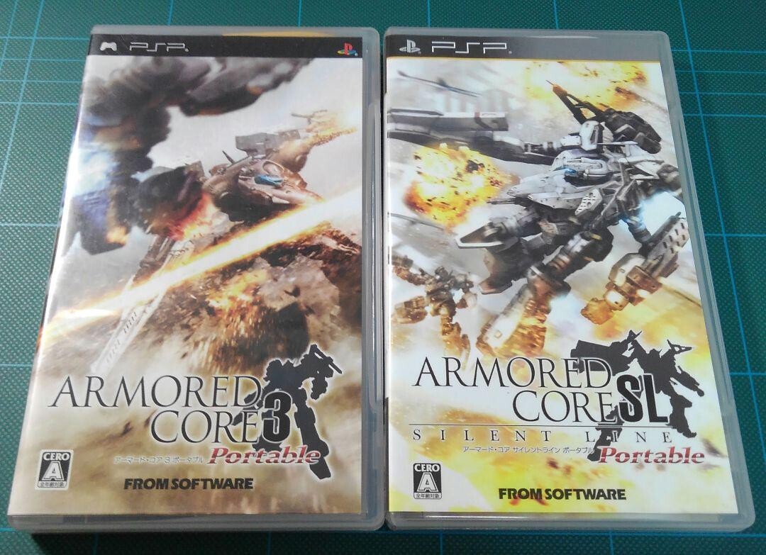 Lot 2 PSP Armored Core 3 Silent Line Set From Software Games Japanese ...