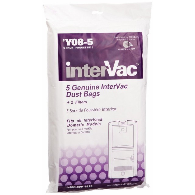 GarageVac Y08-5 Replacement Dust Bag - Pack of 5 Bags InterVac Vacuum ...
