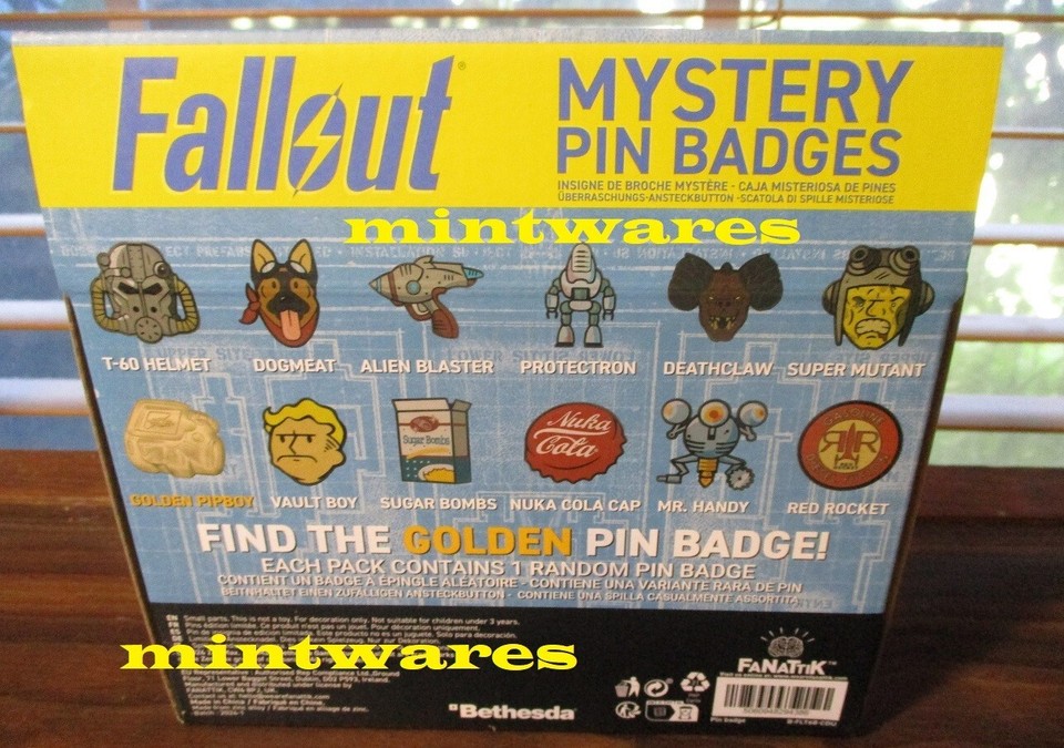 Fallout Mystery Pin Badge 12 Blind Boxes + Display Case Official ...