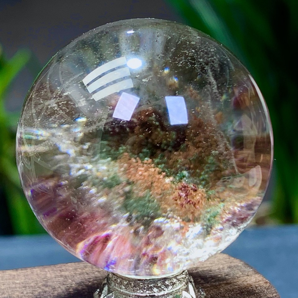 61G Natural Green Ghost Crystal Quartz Ball Crystal Sphere Mineral ...