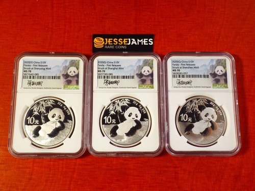 2020 (G) (Y) (S) CHINA SILVER PANDA NGC MS70 SONG LINA SIGNED STRUCK AT MINT SET | eBay