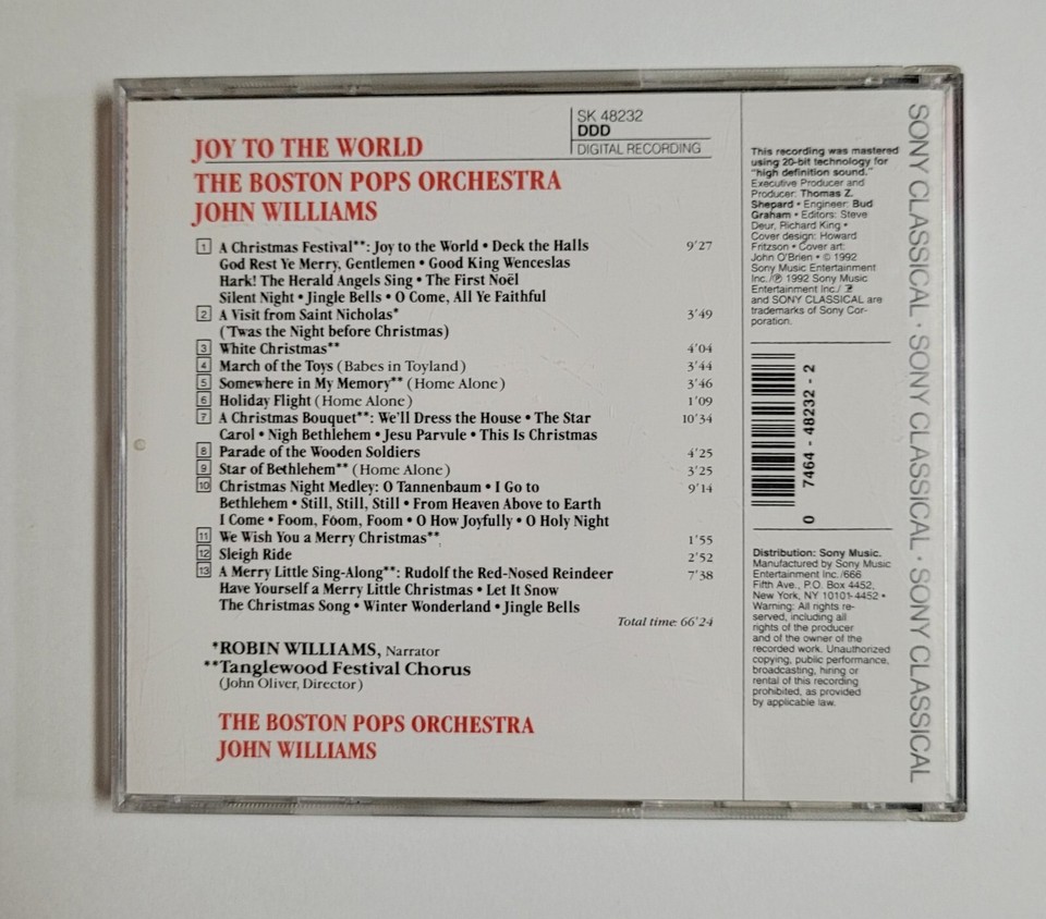 Joy To The World John Williams Boston Pops CD 1992 | eBay