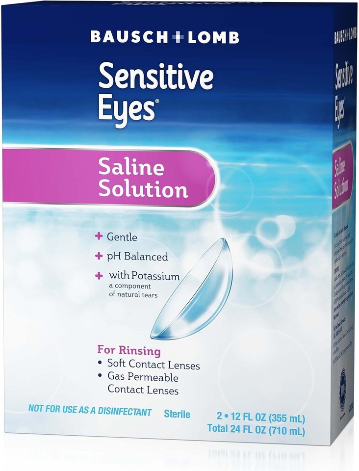 Contact Lens Solution by Bausch & Lomb, Sensitive Eyes Solution (Twin ...