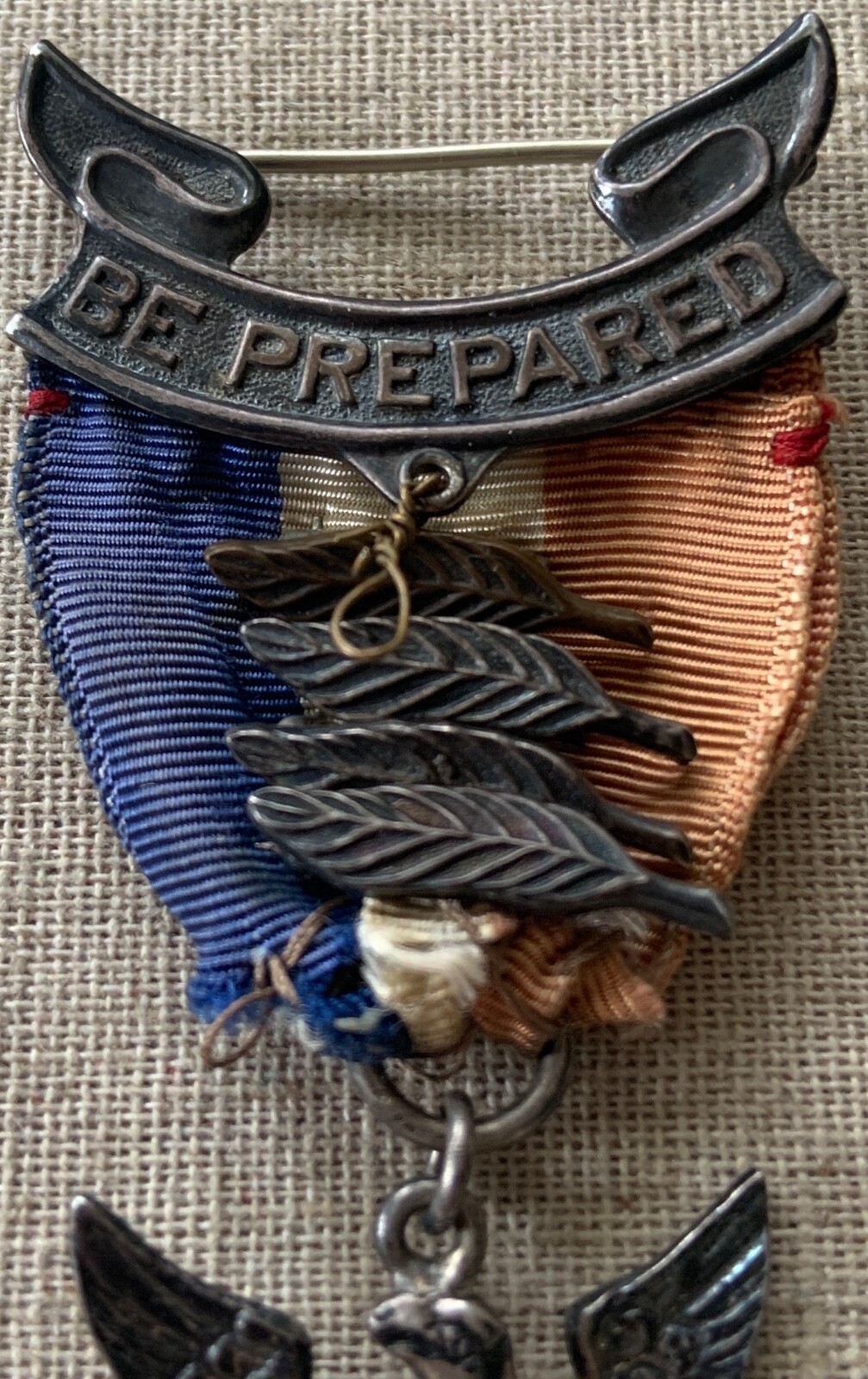 Vintage EAGLE SCOUT RANK Boy Scout MEDAL & 4 PALMS Early BSA Sash Badge ...