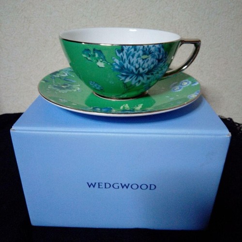 Wedgwood Jasper Conran Chinoiserie Bone China Green Cup & Saucer with ...