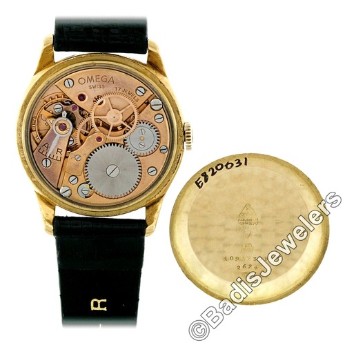 Vintage 1949 18k Gold Omega Tresor 17j Mechanical Wrist Watch 2624 ...