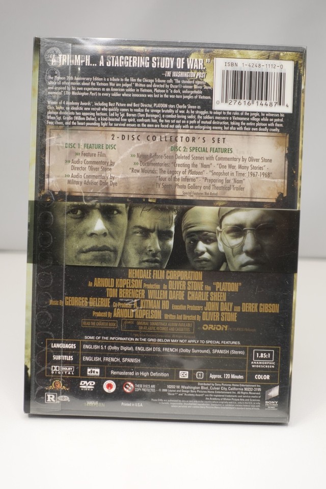 Platoon 20th Anniversary Edition DVD 27616144874| eBay