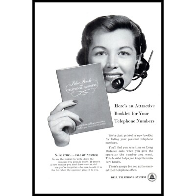 1953 Bell Telephone System Operator Phone Number Book Vintage Print Ad ...