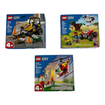 Lego City Building Kits Lot of (3) 60300, 60284, 60318, 3 Assorted Sets ...
