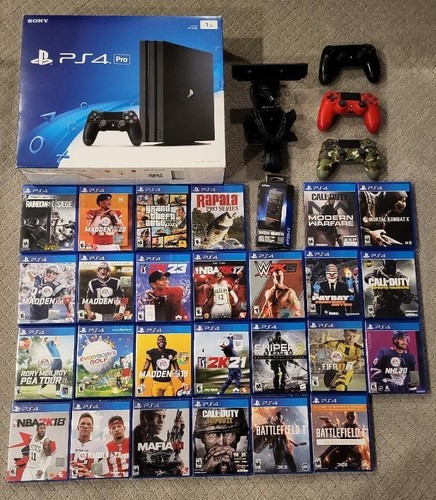 Sony PlayStation 4 Pro Console 1TB/3 Controllers/Multiple Accessories ...