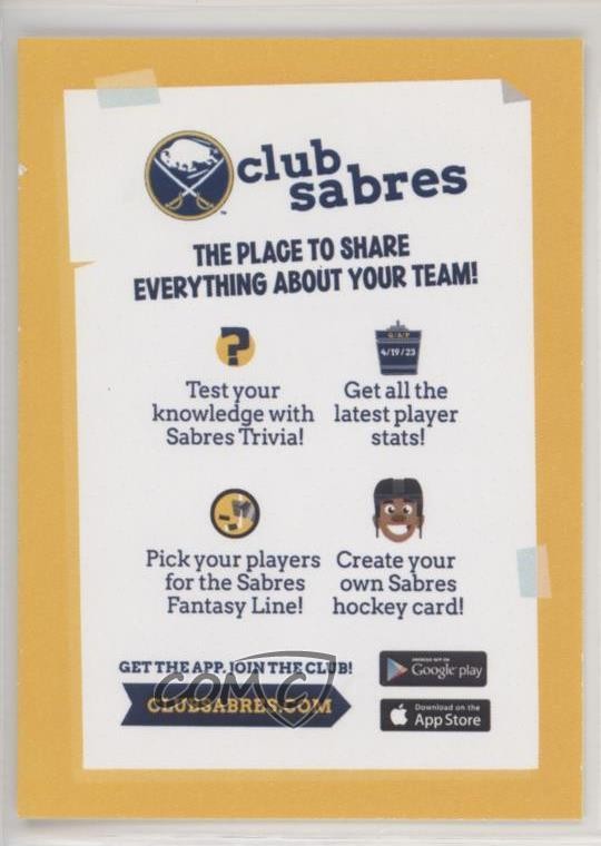 2015-16 Buffalo Sabres Club Sabres Avatars Team Issue Jack Eichel ...