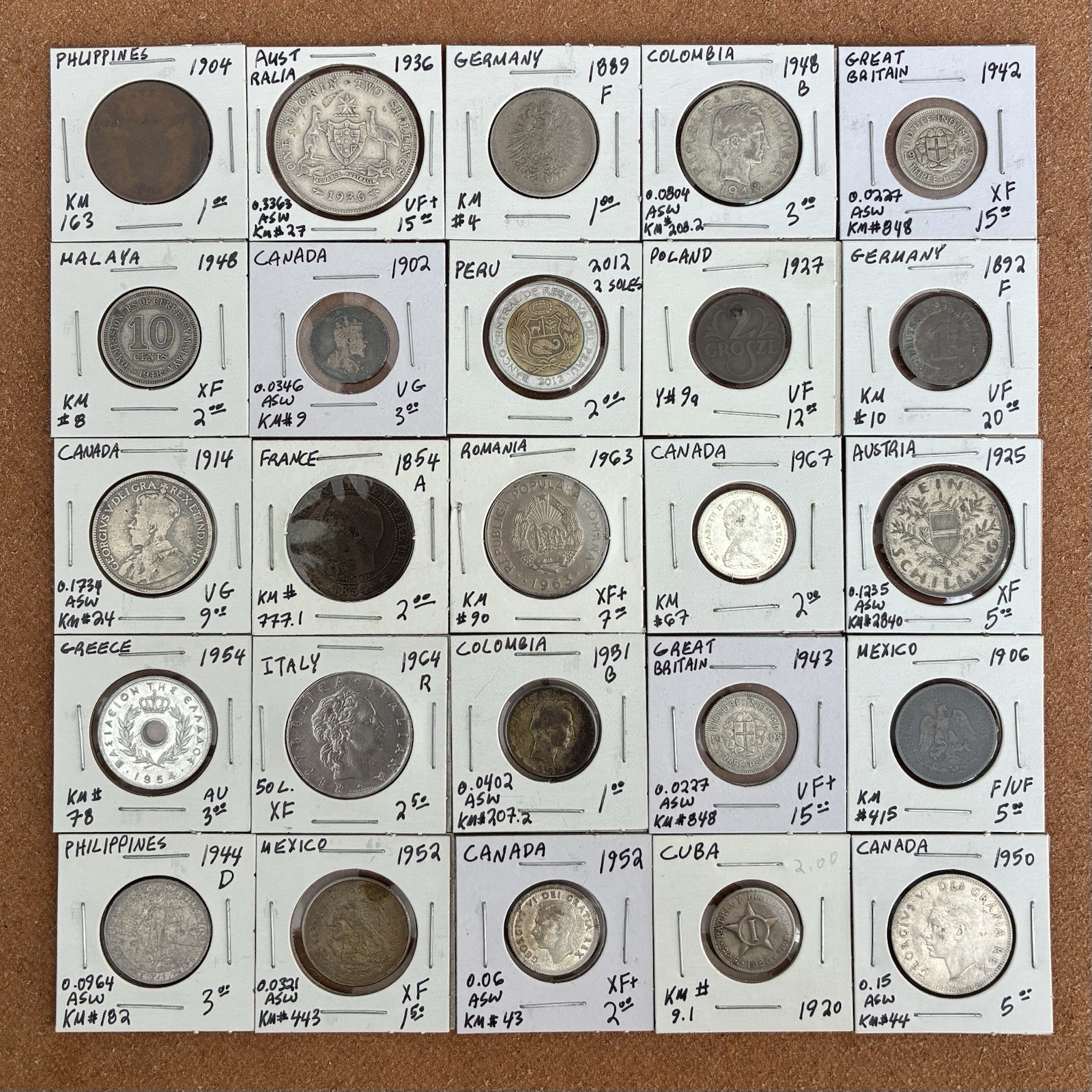 World Coin Collection Lot #6 - Tons Of Silver, Many Countries, 1800s ...