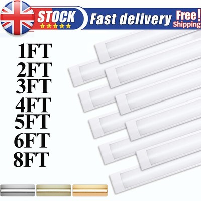 New! 1FT-8FT LED Strip Lights Batten Tube Light Office Shop Garage ...