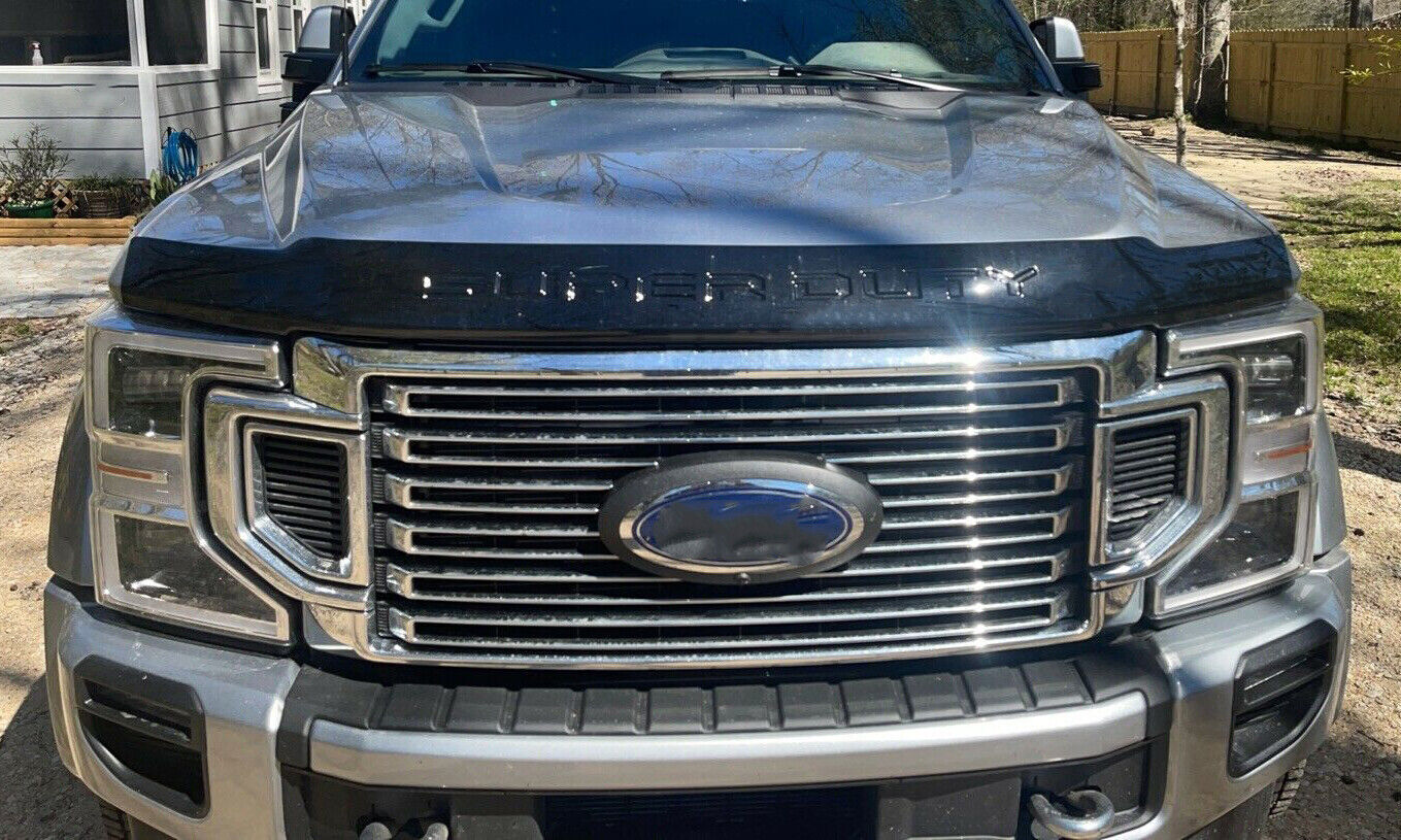 For 2017-2022 F250 F350 Super Duty Ford Black Lexan Hood Deflector Bug ...