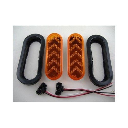 6" Oval Amber LED Sequential Arrow Truck Bus Trailer Turn Signal Light ...
