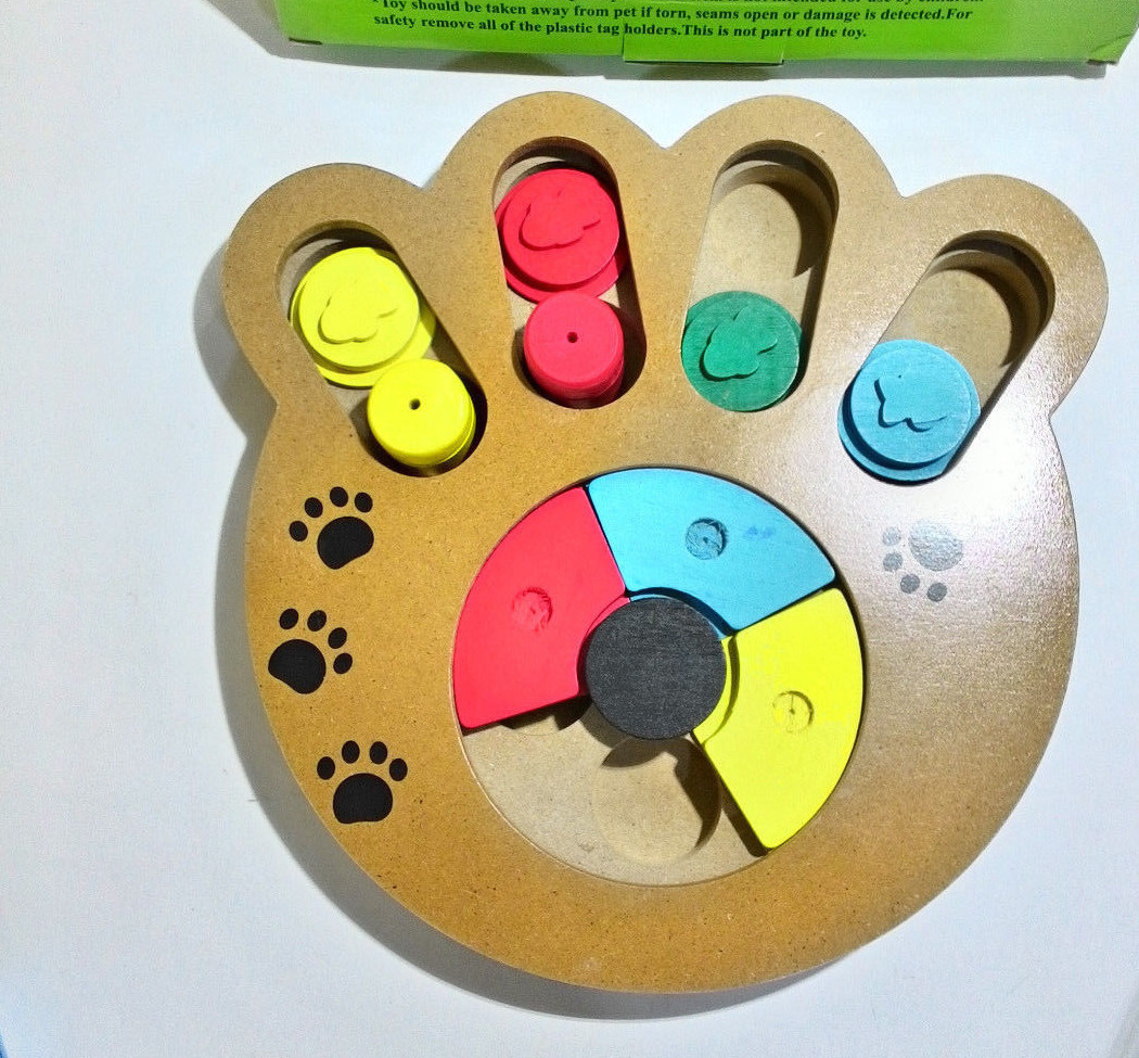 1Pc Pet Intelligence Toy, Creative Wooden Paw Shape Pet IQ Training ...