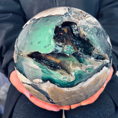 15.7LB Natural volcanic agate crystal cave ball polishing and healing ...