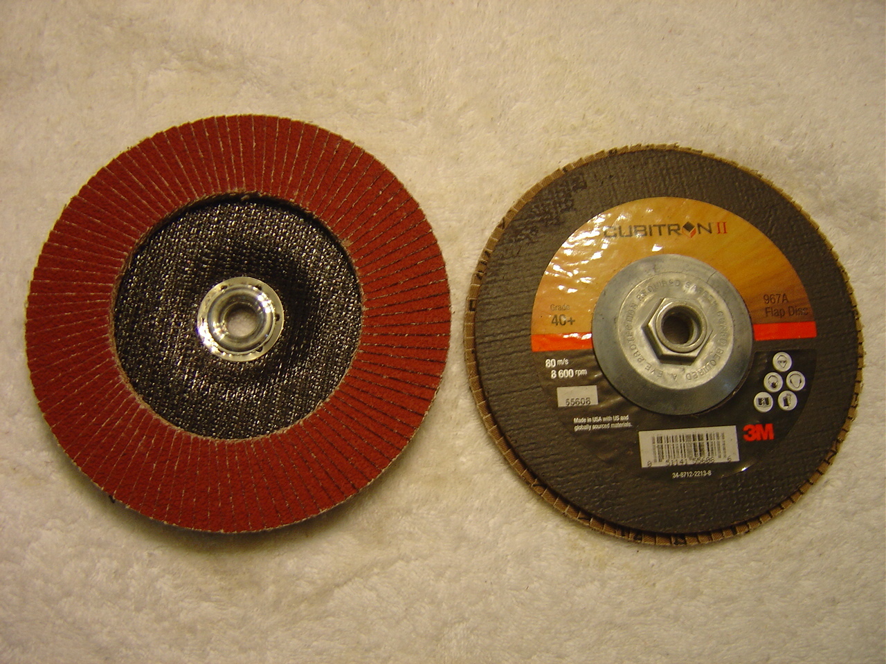 7" Flap Disc Pack of 2 Type 27 3M Ceramic 40 Grit 5/8-11 Mounting for ...