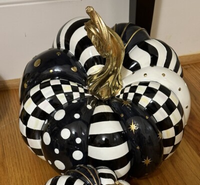 Mackenzie Childs Cosmique Moon Pumpkin 12” Wide, 13” Tall | eBay