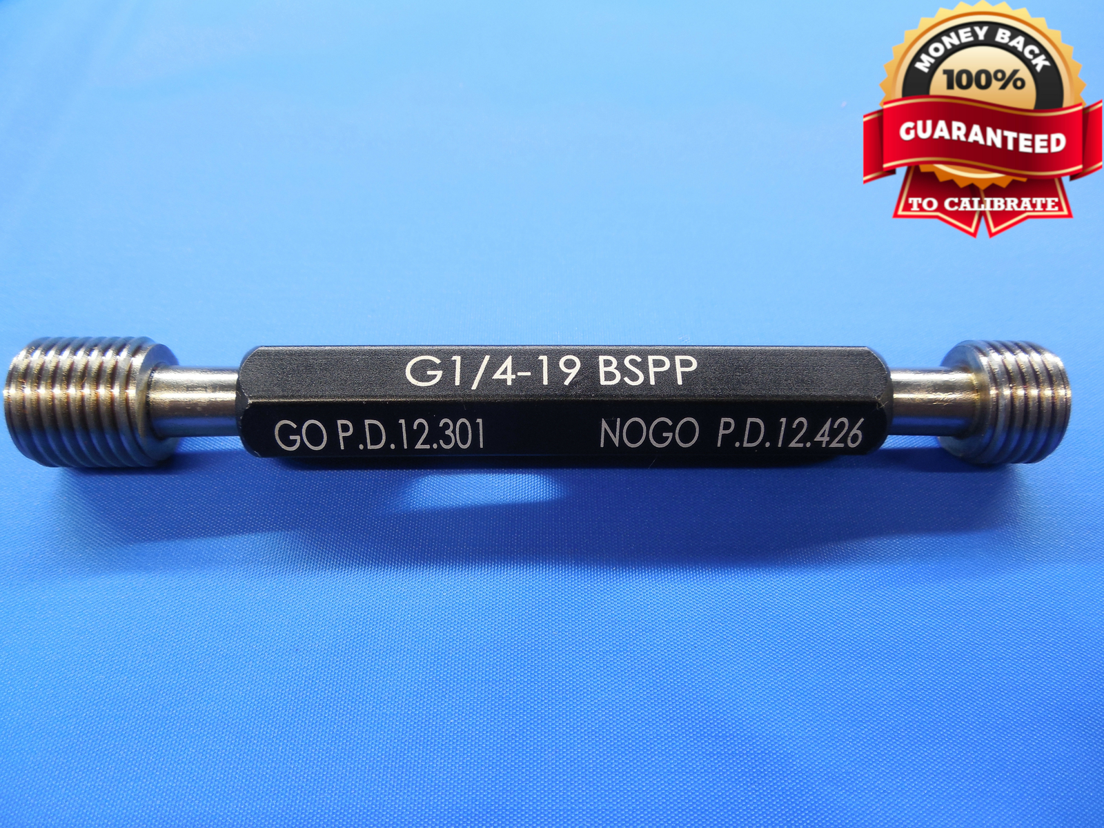 NEW G 1/4 19 BSPP PIPE THREAD PLUG GAGE .25 GO NO GO PD'S = 12.301 & 12 ...