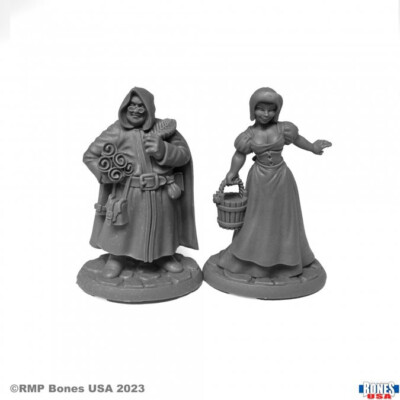 2 x VILLAGER SAGE and MILKMAID - BONES REAPER figurine miniature rpg ...