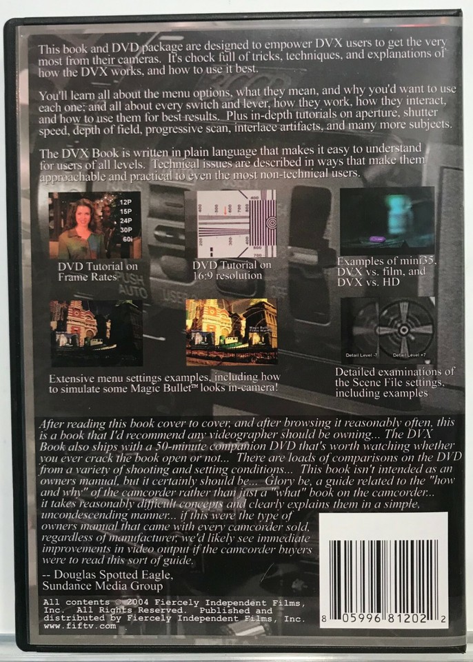 The DVX DVD (2004 Fiercely Independent Films) No Book Included - Very ...