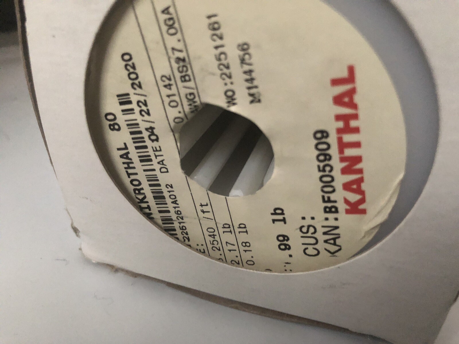 NEW KANTHAL NIKROTHAL 80 3.2540 FT RESISTANCE WIRE AWG/BS 27.0GA 1.99 ...