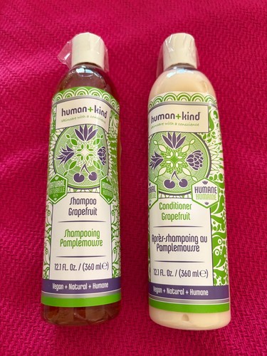 Set/2 Human+Kind Natural Humane Conditioner & Shampoo Grapefruit ~ 12.1 ...