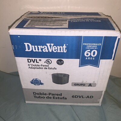 DuraVent DVL 6DVL-AD 6 Inch Double Wall Vent Section Stovetop Adapter ...