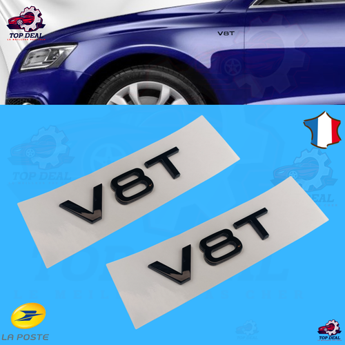 2 x Logo V8T Audi8 Badge Embleme Noir Brillant | eBay