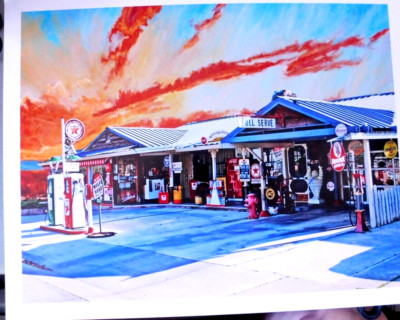 Texaco Pump Gas Station Art Print 11x14 | eBay