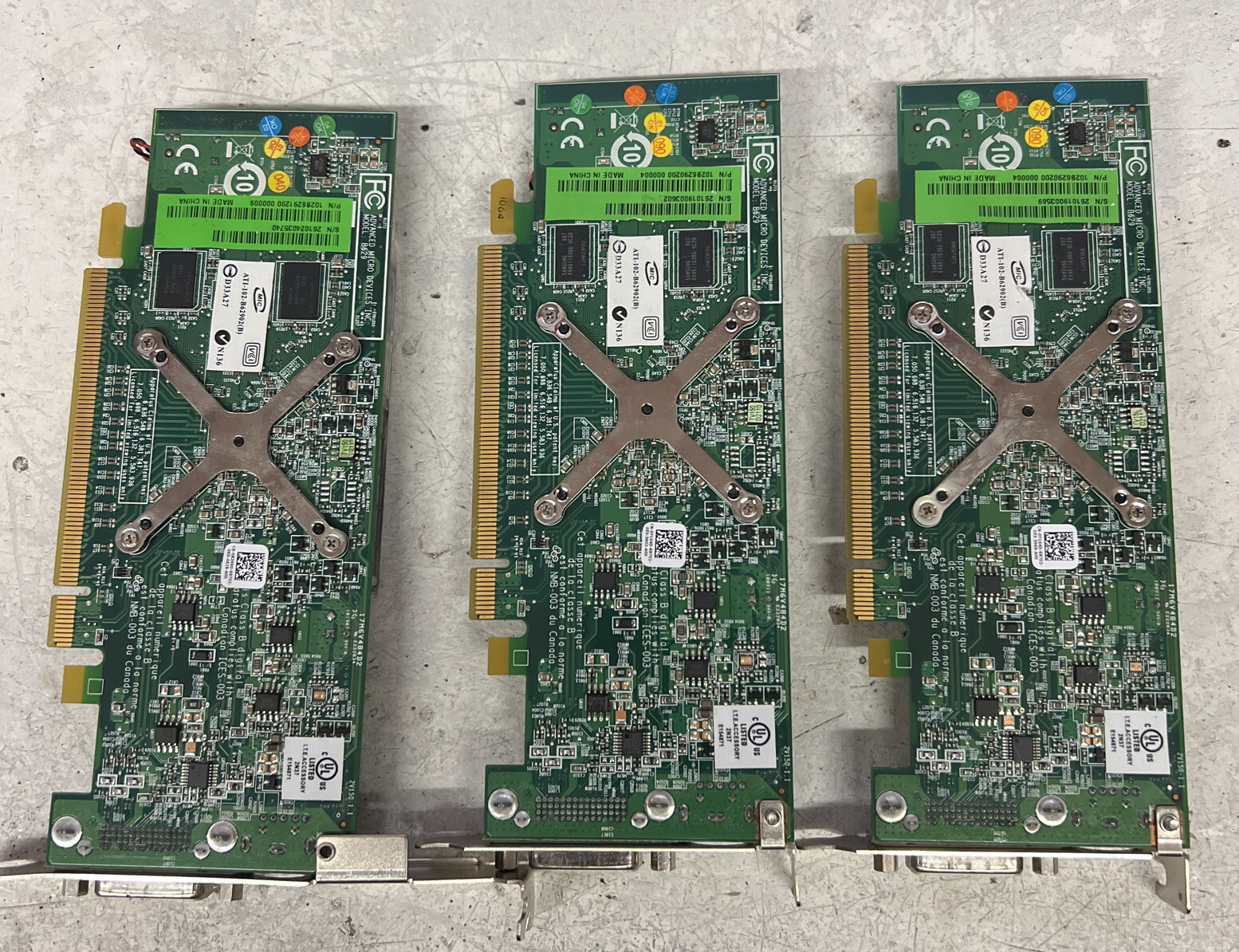 Lot of 3 ATI Radeon Video Card B629 ATI-102-B62902b 109-B62941-00 UC4-1 ...
