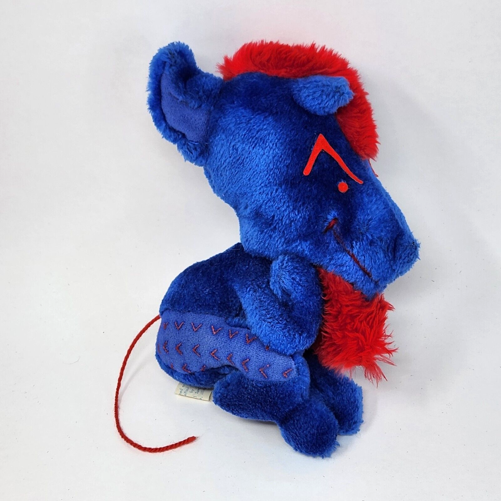 VINTAGE DEPAUL UNIVERSITY RED + BLUE DEMON MASCOT STUFFED ANIMAL PLUSH ...