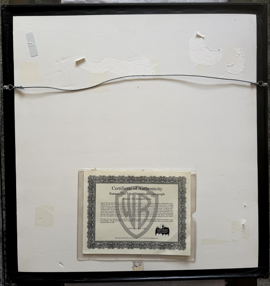 Batman/The Joker Storyboard Lithograph Signed by Mark Hamill WB ...